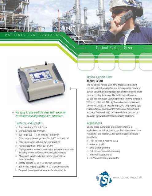 Optical Particle Sizer - Tsi