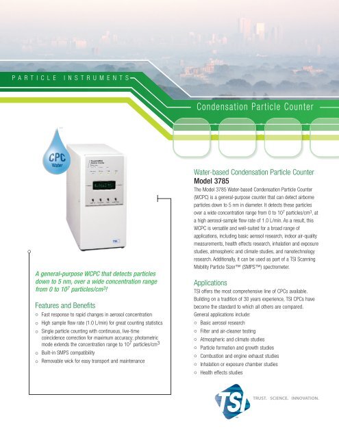 Water-based Condensation Particle Counter Model 3785 - TSI