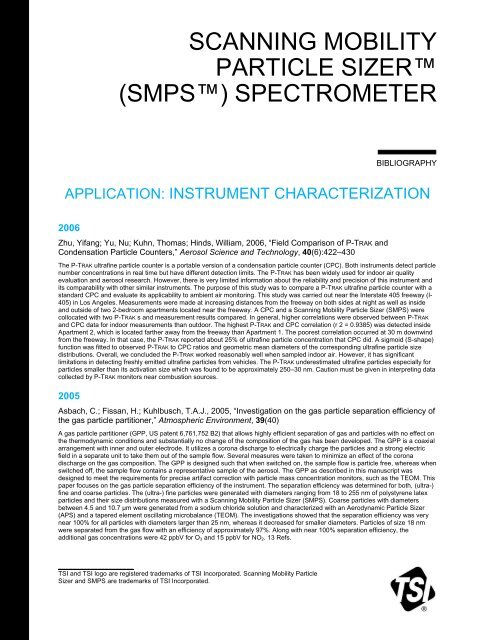 Model 3603 Particle Size Distribution Analyzer - Tsi