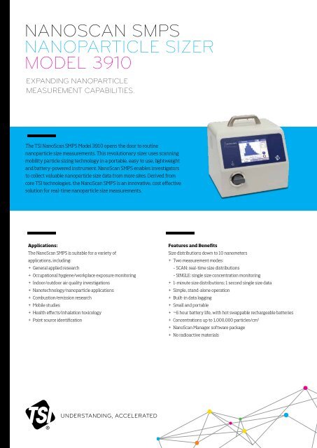 NaNoScaN SMPS NaNoParticle Sizer Model 3910 - Tsi