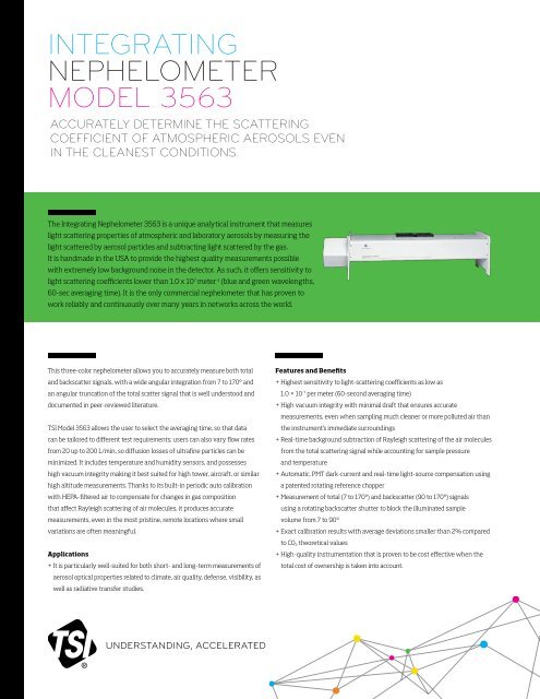INTEGRATING NEPHELOMETER MODEL 3563 - Tsi