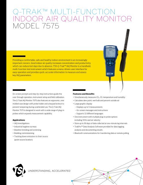 q-trak™ multi-function indoor air quality monitor model 7575 - Optipro