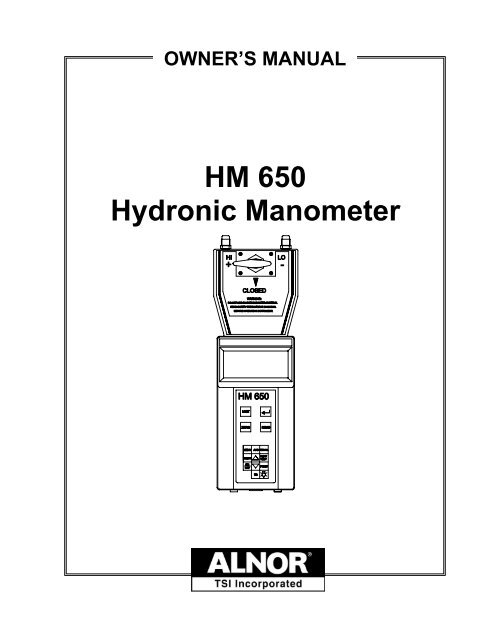 Alnor® HM 650 Hydronic Manometer - Tsi