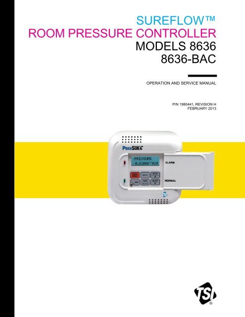 Model 8636 SUREFLOW Room Pressure Controller Operation ... - Tsi