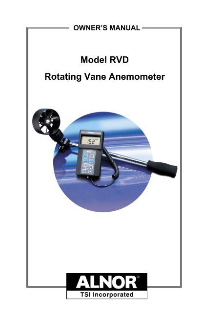 Alnor Rotating Vane Anemometer Model RVD - Field Environmental ...