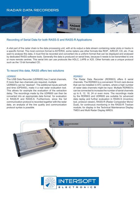 Radar data recorders - Intersoft Electronics