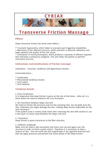 CYRIAX Transverse Friction Massage - Fisiokinesiterapia.biz