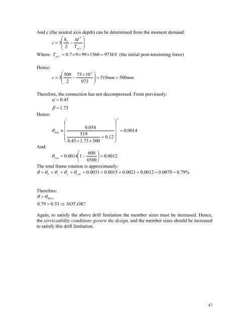 And c (the neutral axis d