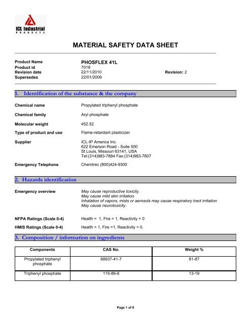 material safety data sheet - Tri-iso, Inc.