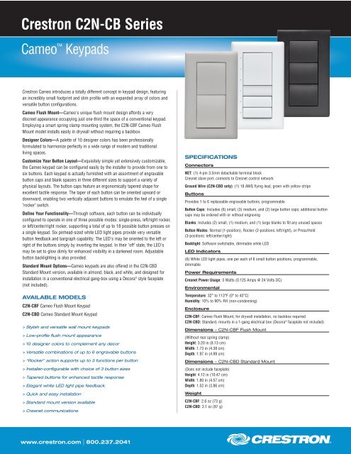 Spec Sheet: C2N-CB - Crestron