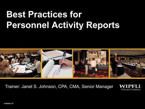 Personnel Activity Reports - CAPLAW