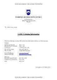 caoc-5 newcomers' guide - Combined Air Operations Centre 5 - NATO