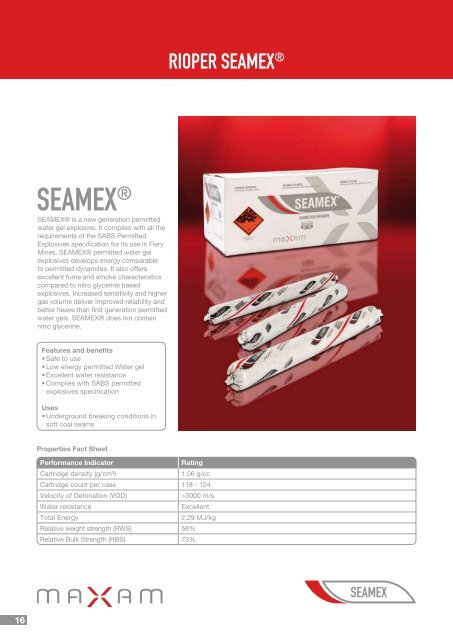 16 seaMeX ® SeAMex® is