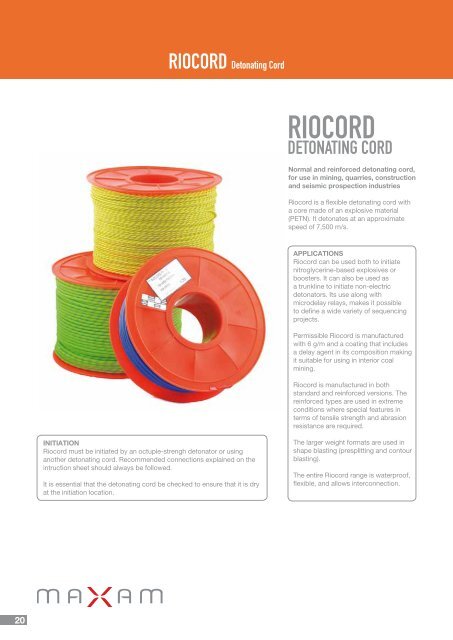 20 rIocord detonating cor