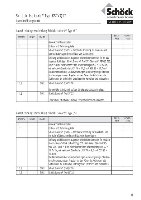 QS Schöck Isokorb ® Typ
