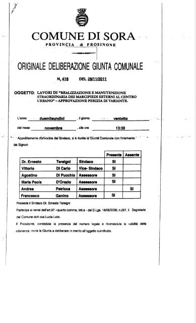 Del - Comune di Sora