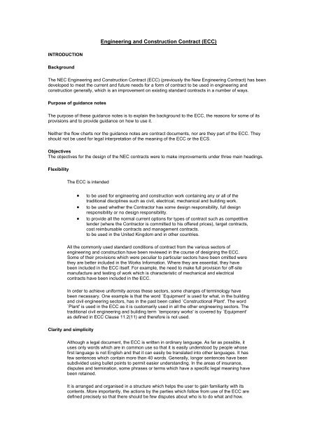 Engineering and Construction Contract (ECC) - NEC