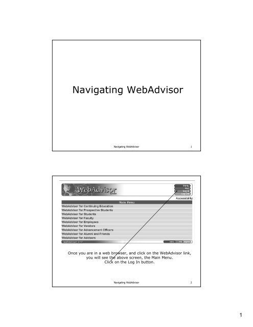 Navigating WebAdvisor - Inside CPCC home