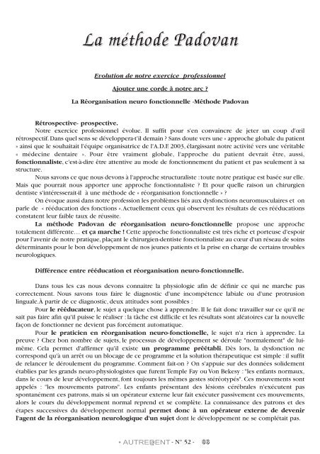 Méthode Padovan - odenth