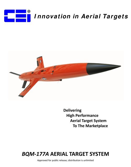BQM-177A AERIAL TARGET SYSTEM Innovation in Aerial ... - CEi