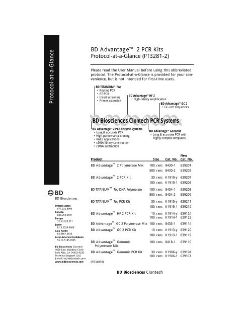 BD Biosciences Clontech PCR Systems