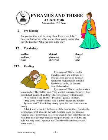 PYRAMUS & THISBE (A Love Story) PYRAMUS ... - Plainfield Schools