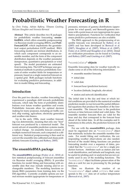 Probabilistic Weather Forecasting in R - The R Journal