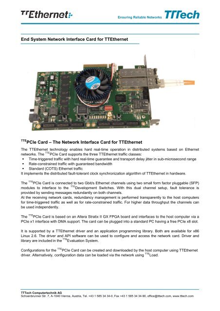 The Network Interface Card for TTEthernet - TTTech ...