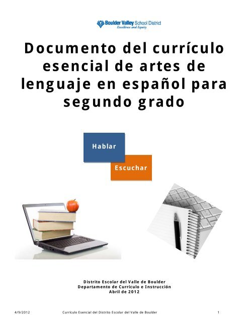 Documento del currículo esencial de artes de lenguaje en español ...