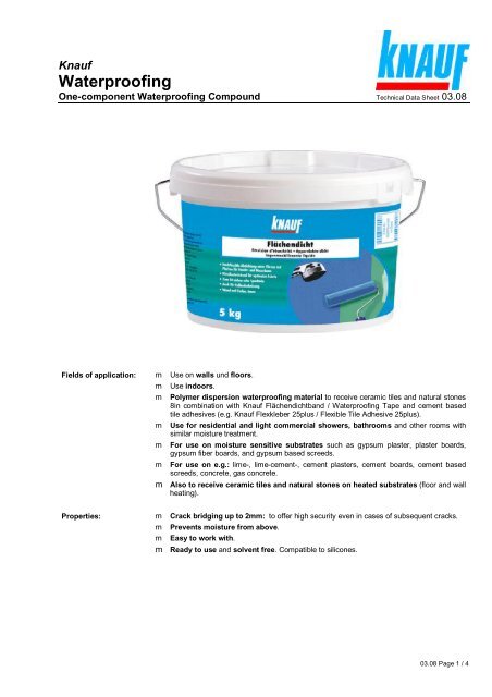 Knauf Waterproofing Compound - Technical Data Sheet - AEC Online