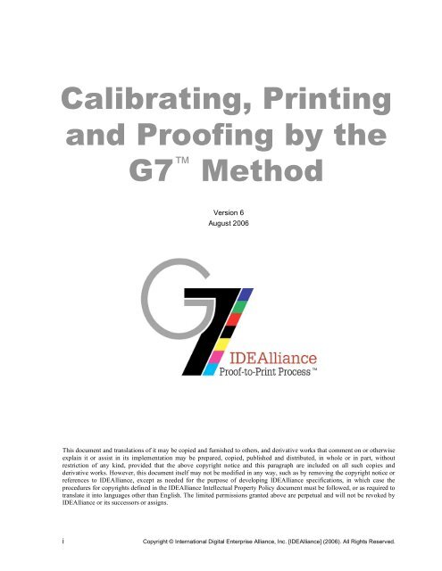 Calibrating, Printing and Proofing by the G7™ Method