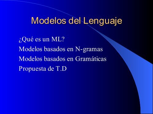 Modelos del Lenguaje