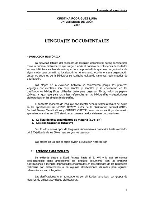 LENGUAJES DOCUMENTALES