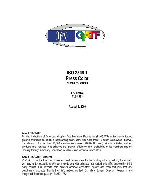 ISO 2846-1 Press Color - Print Suppliers Group