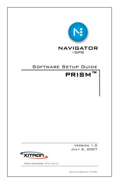 Prism Software Setup.. - Xitron