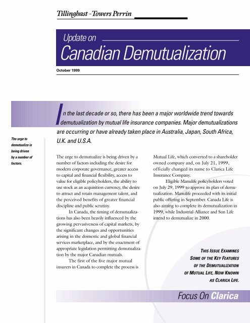 Tillinghast – Towers Perrin provides management consulting