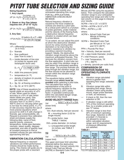 Pitot Tube Selection and Sizing Guide