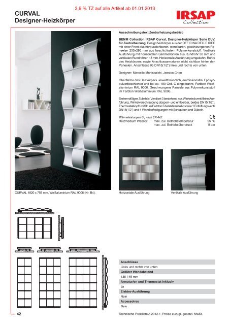 Curval Designer Heizkörper Bemm
