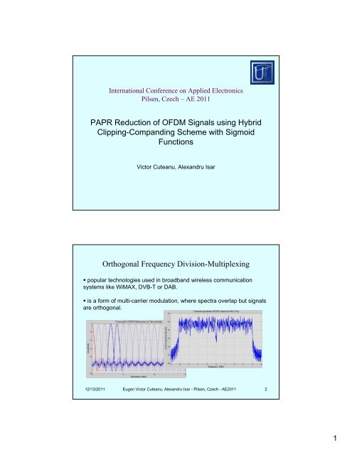 Victor Cuteanu Alexandru Isar Papr Reduction Of Ofdm Signals 