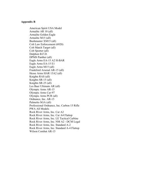 Appendix A Armalite AR-18