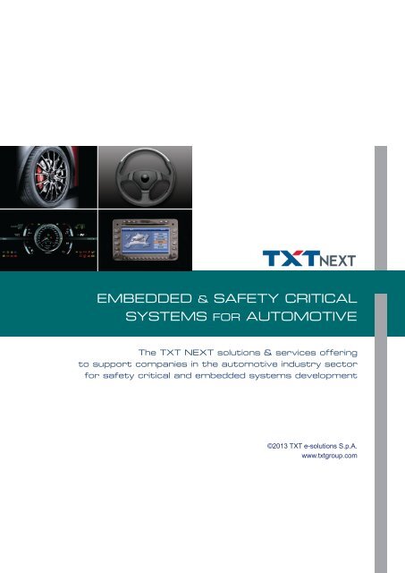 embedded & safety critical systems for automotive - TXT e-solutions