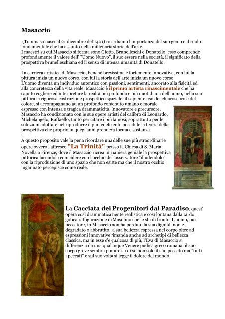 Mappa Concettuale Pagamento Del Tributo Masaccio Schema Della Cappella
