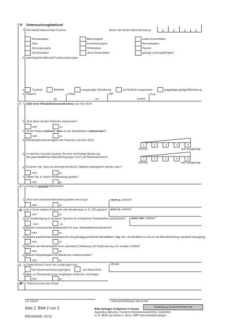 H Untersuchungsbefund 1.