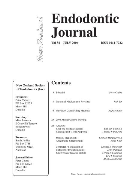 Endodontic Journal - New Zealand Society of Endodontics