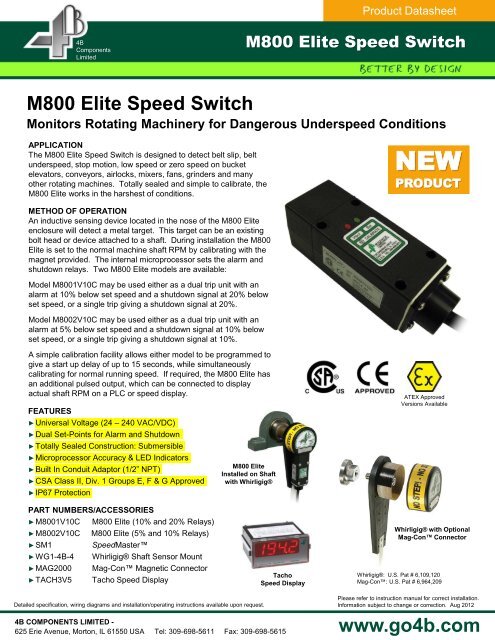 Multi-Voltage M800 Elite Speed Switch - 4B