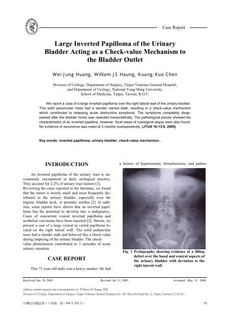 Large Inverted Papilloma of the Urinary Bladder Acting as a Check ...