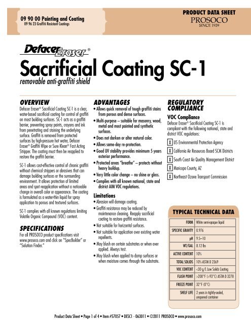 Sacrificial Coating SC-1 - PROSOCO, Inc.