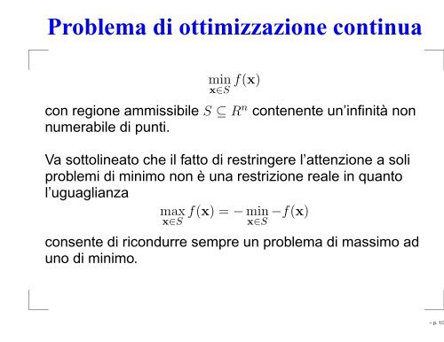 Problema di ottimizzazione continua