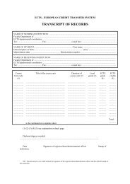 ERASMUS TRANSCRIPT OF RECORDS