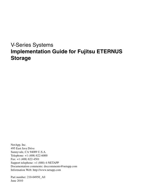 V-Series Systems Implementation Guide for Fujitsu ETERNUS Storage